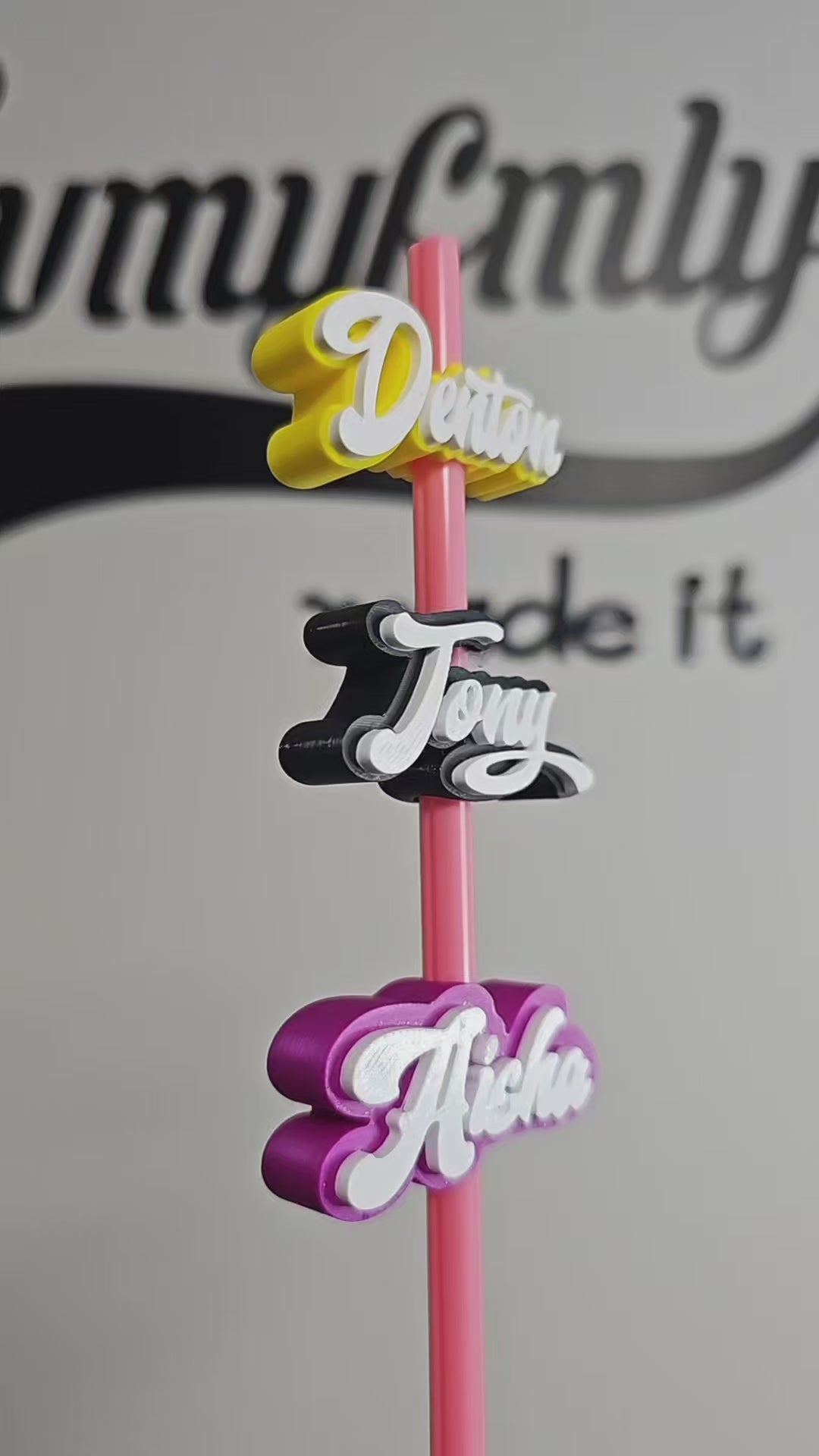 3d Name Straw Topper – LUVMYFMLY MADE IT